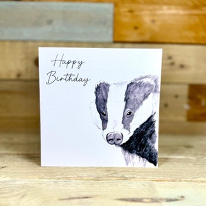 Badger Birthday Card Male Birthday Card, Badger Illustration Card ...