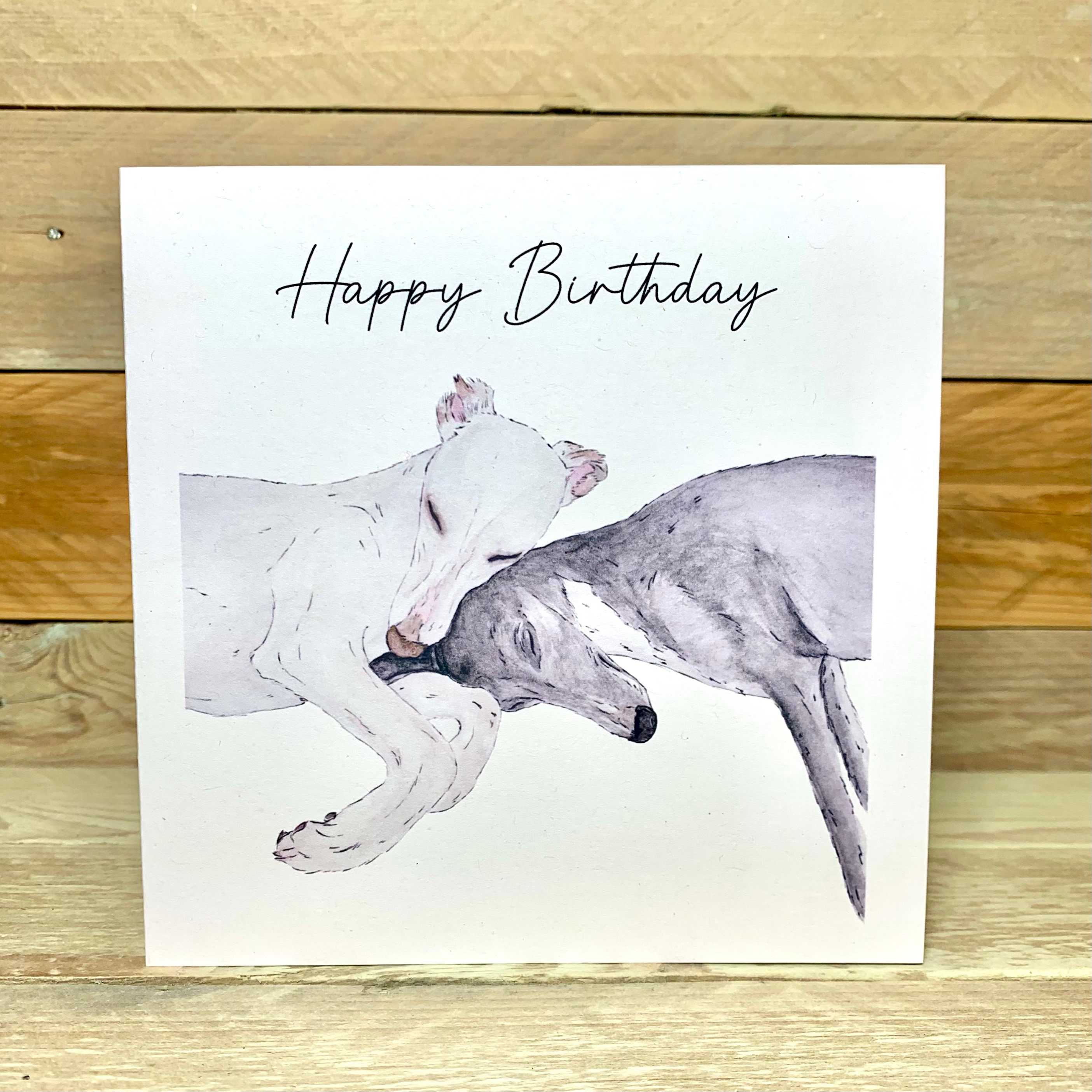 Snuggles Birthday Card Whippet Birthday Card Sighthound - Etsy