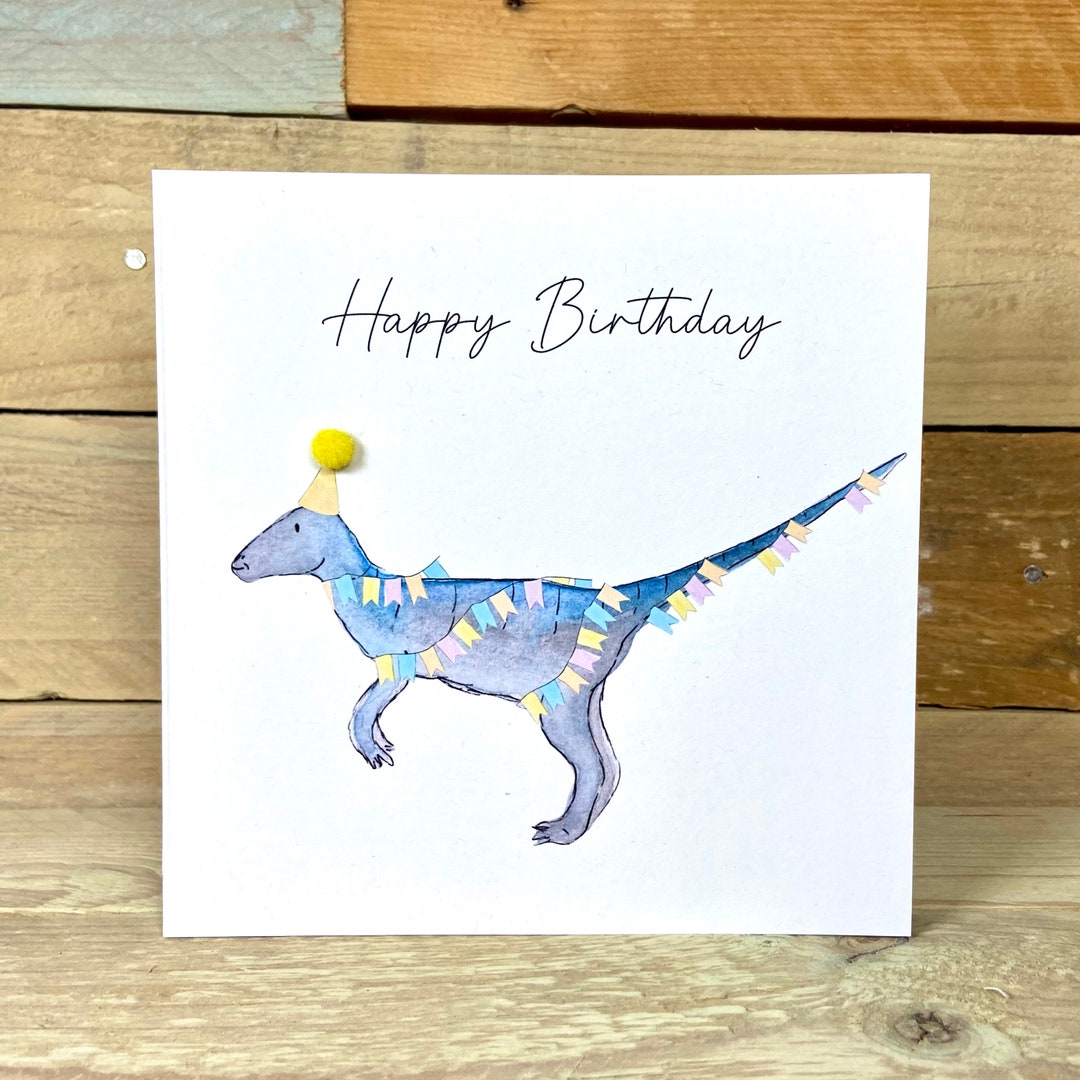 Personalised Velociraptor Birthday Card | Sons Birthday Card, Dinosaur ...
