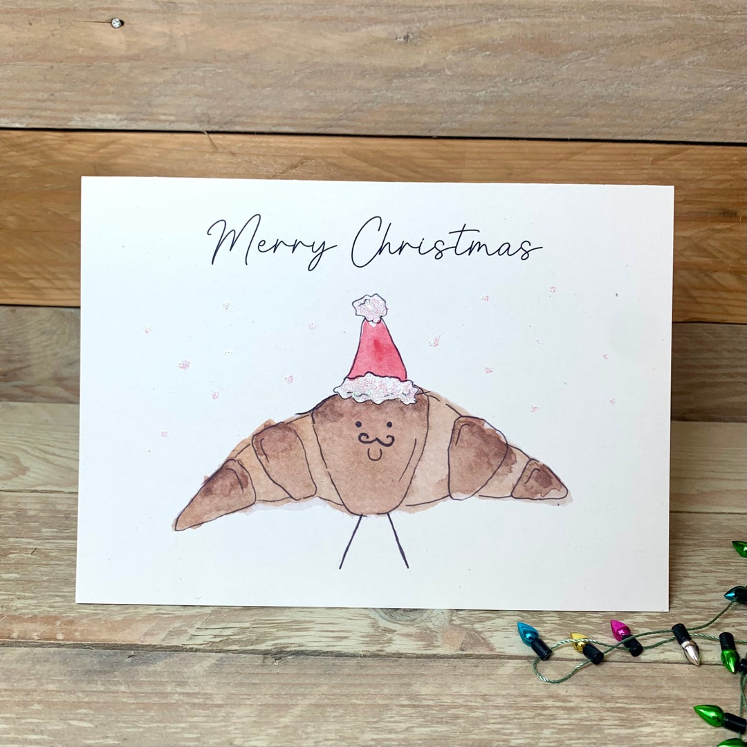 Personalised Christmas Croissant Card | Humourous Christmas Card, Funny ...