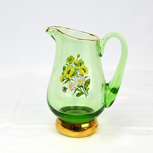Green Glass Jug - Etsy