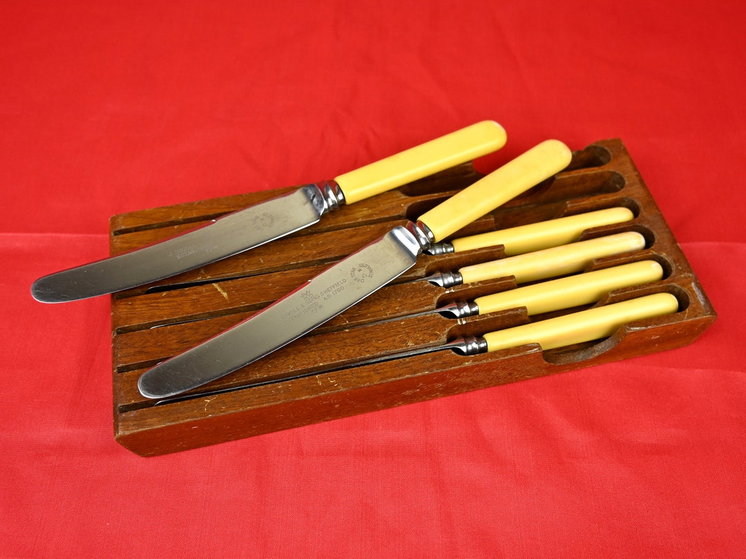 Vintage Dinner Knives J.nowill & Son Boxed Knives Stainless Steel - Etsy
