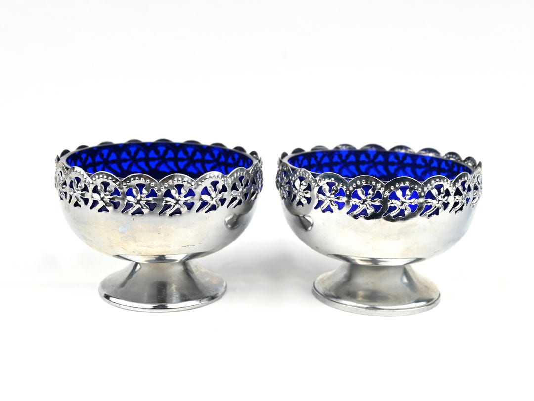 Pair of Vintage Celtic Plate Bowls With Cobalt Blue Inserts - Etsy