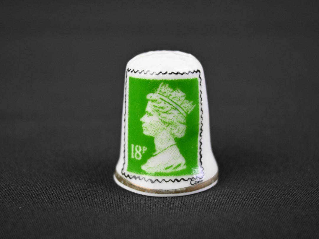 Bone China Thimble - UK 18p Postage Stamp - Etsy