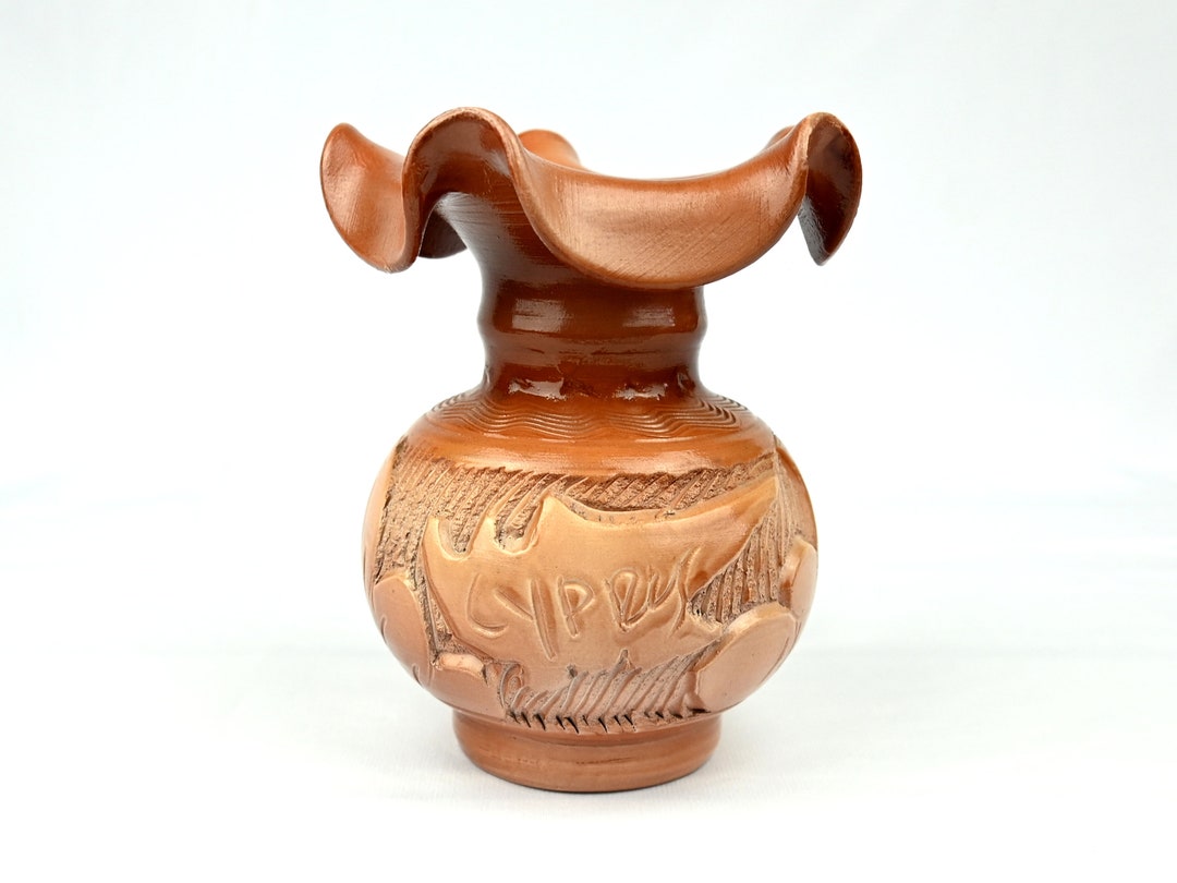 Vintage Cyprus Pottery Posy Vase - Mediterranean Pottery - Cyprus - Etsy