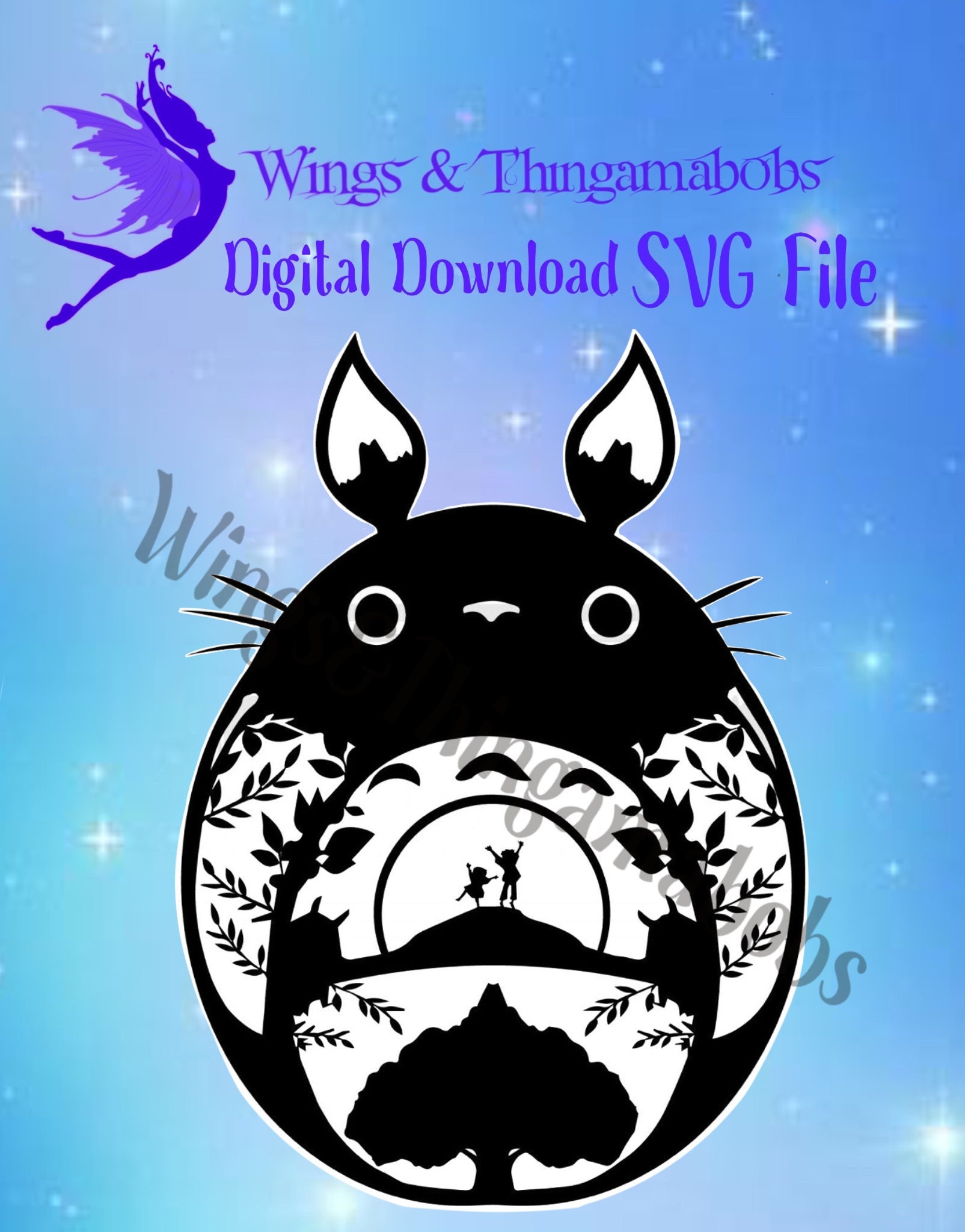 Ghibli Totoro Inspired SVG File - Etsy