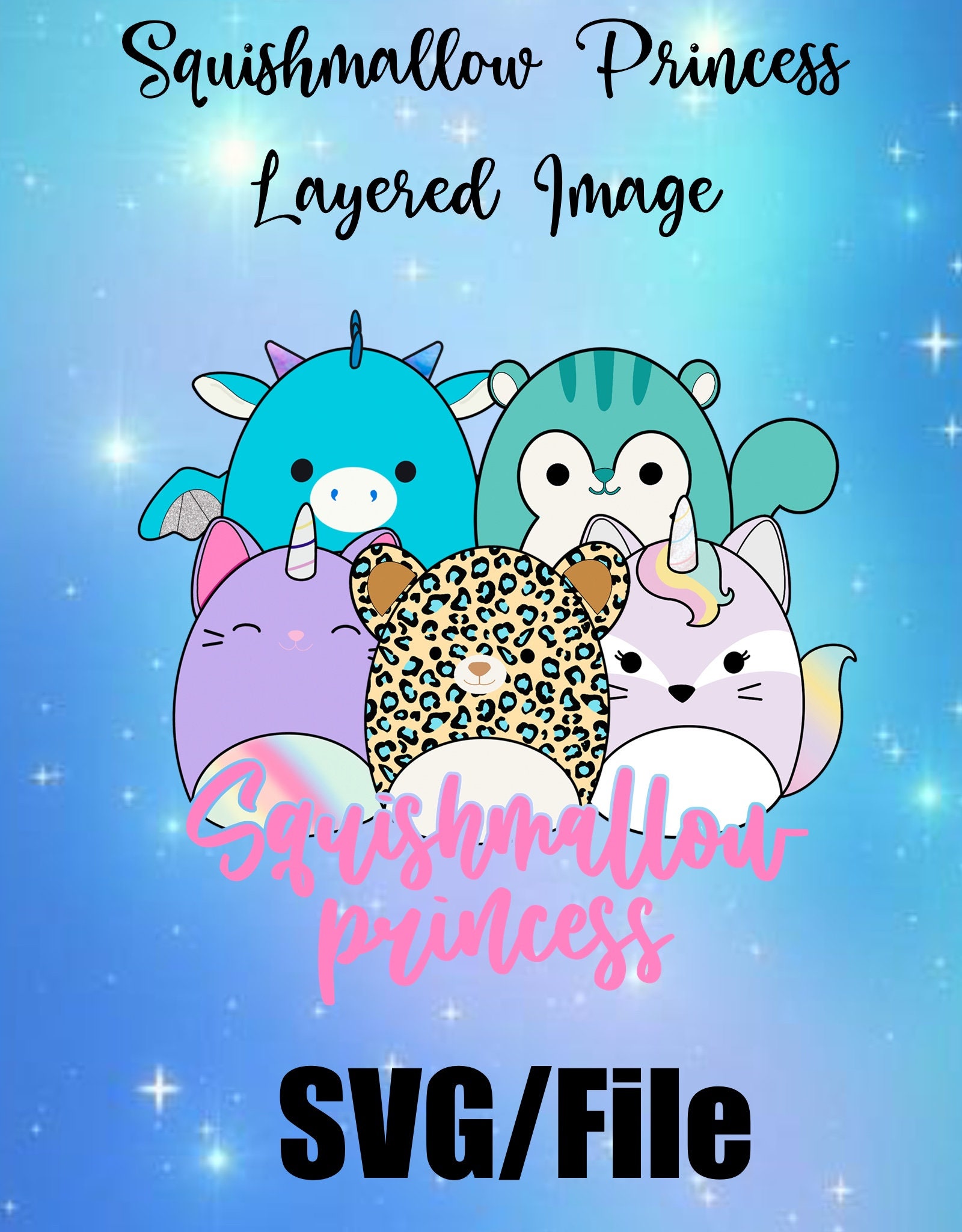Squishmallow Princess Layered SVG File - Etsy