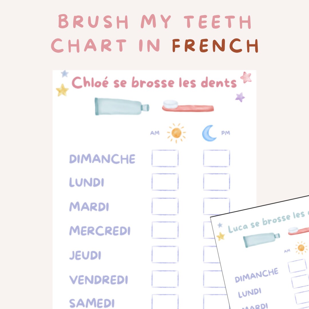 French Brush My Teeth Chart Poster Brossage Des Dents Brush - Etsy