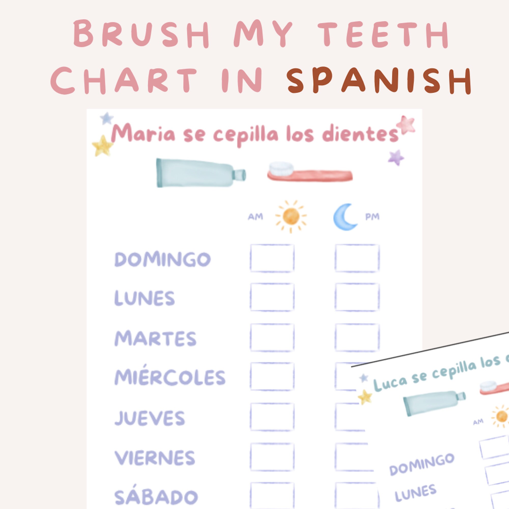 Spanish Brush My Teeth Chart, Poster Cepillarse Los Dientes Español ...