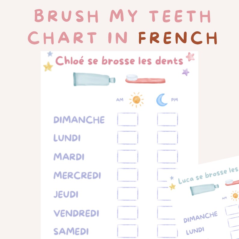 French Brush My Teeth Chart, Poster Brossage Des Dents, Brush Teeth ...