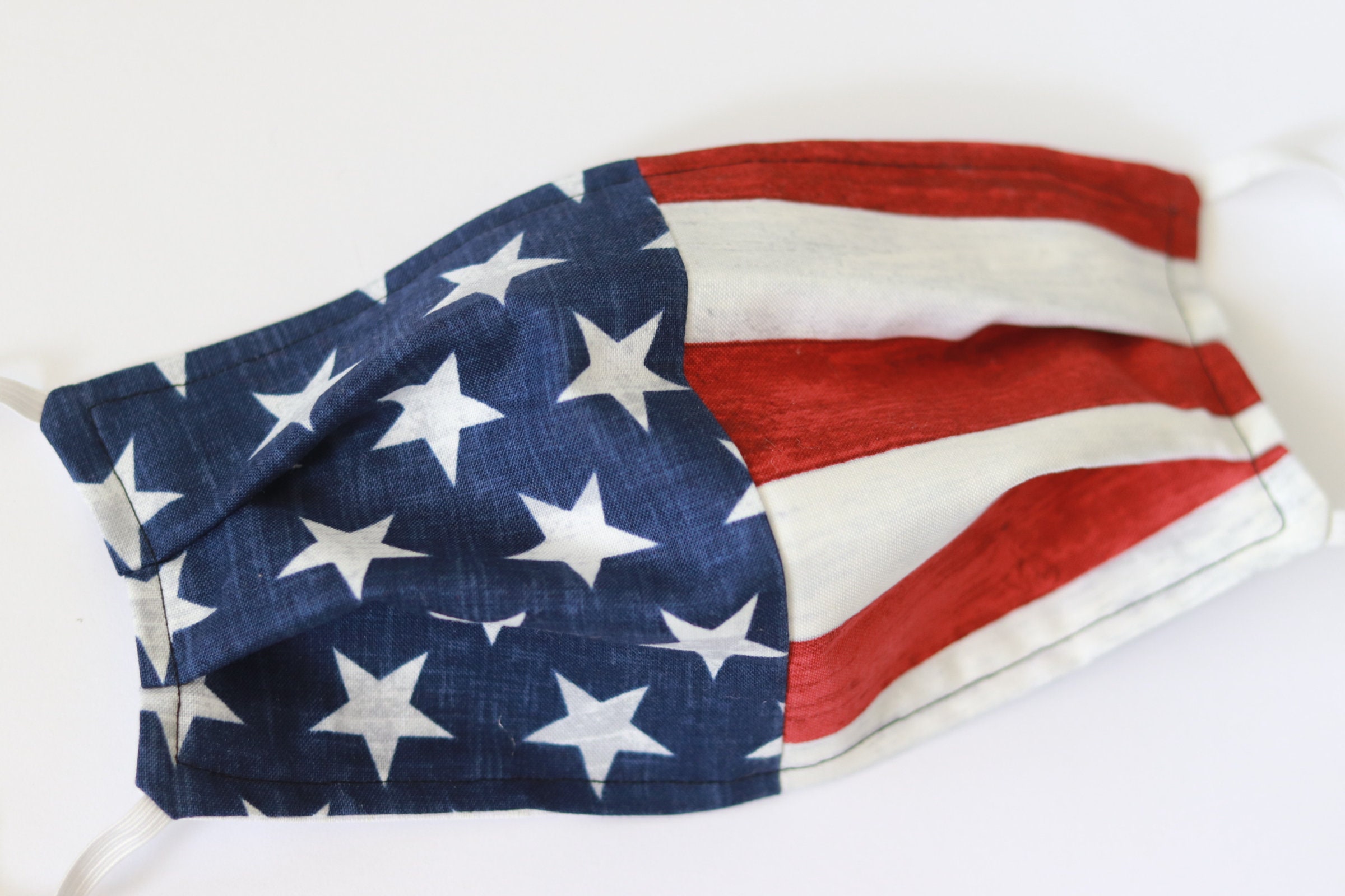 Patriotic American Flag Face Mask 100% Cotton USA mask 4th | Etsy