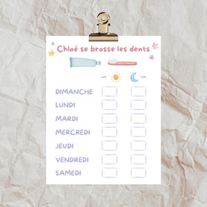 French Brush My Teeth Chart, Poster Brossage Des Dents, Brush Teeth ...