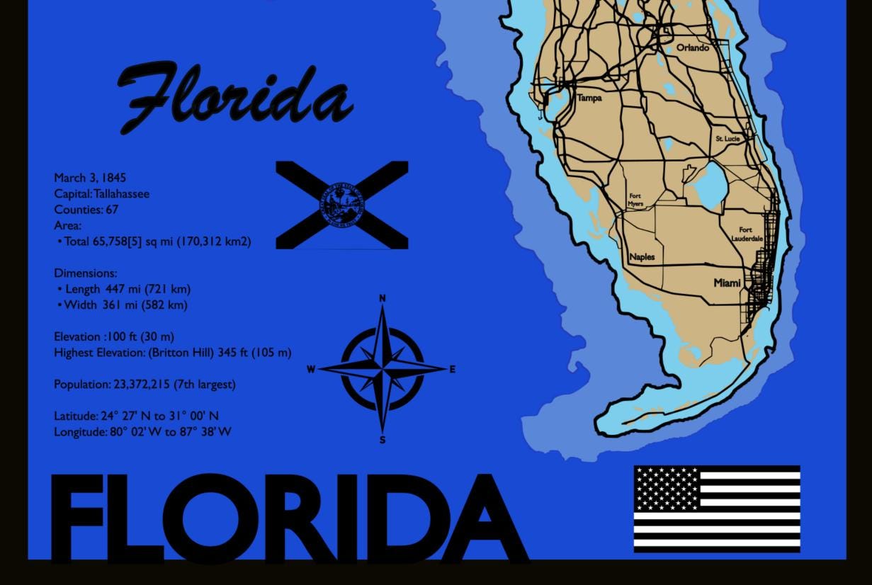 Florida Bathymetric Map SVG: Laser Cut File (digital Download) - Etsy
