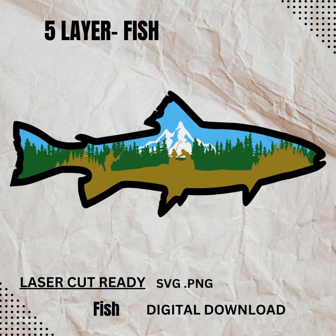 Multilayer Fish Mandala 5 Layers for Laser, Cutter Machines, Home Decor ...