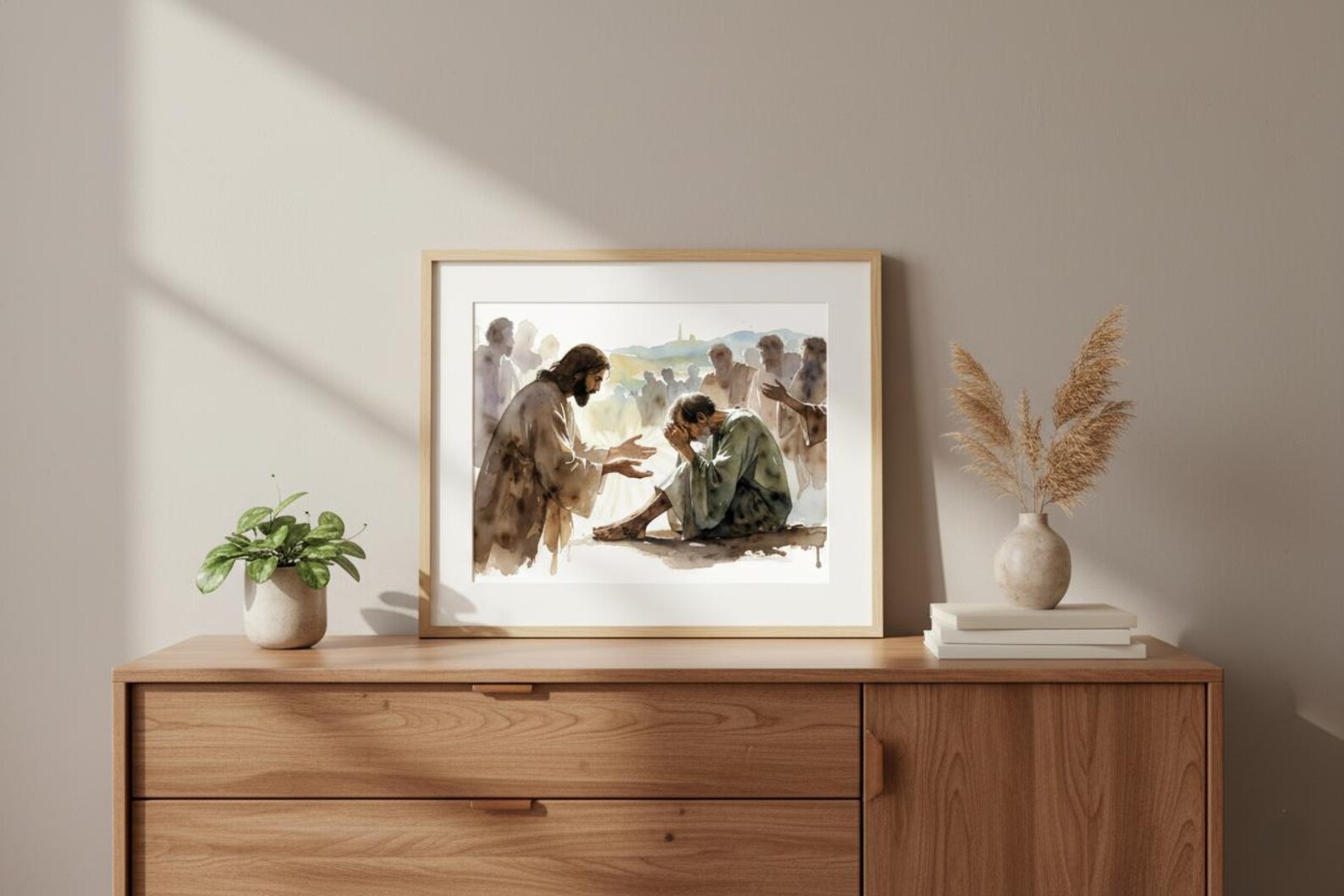 5-in-1 Jesus Heals the Blind Man | Christian Wall Art | Digital ...
