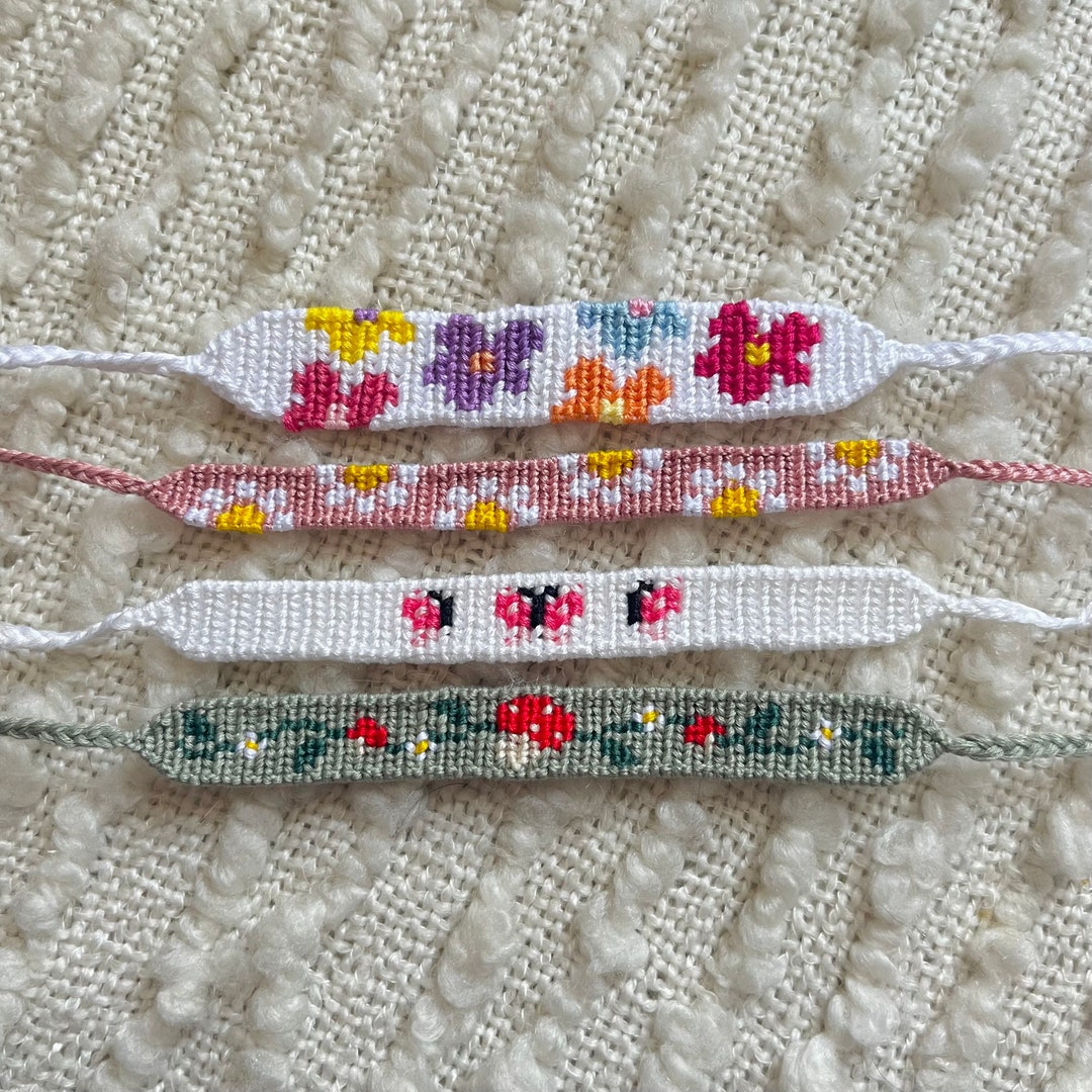 Spring Inspired Handmade Knotted Friendship Bracelets, Hand Knotted ...