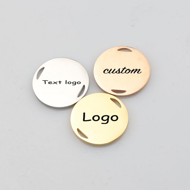 Custom Charm Double Hole Custom Jewelry Personalized Charm Stainless ...