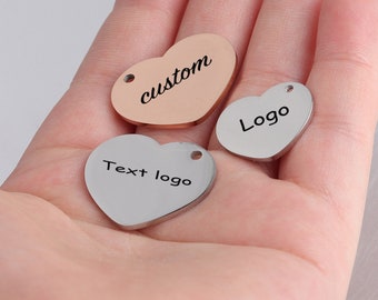 Custom Charm Double Hole Custom Jewelry Personalized Charm Stainless ...