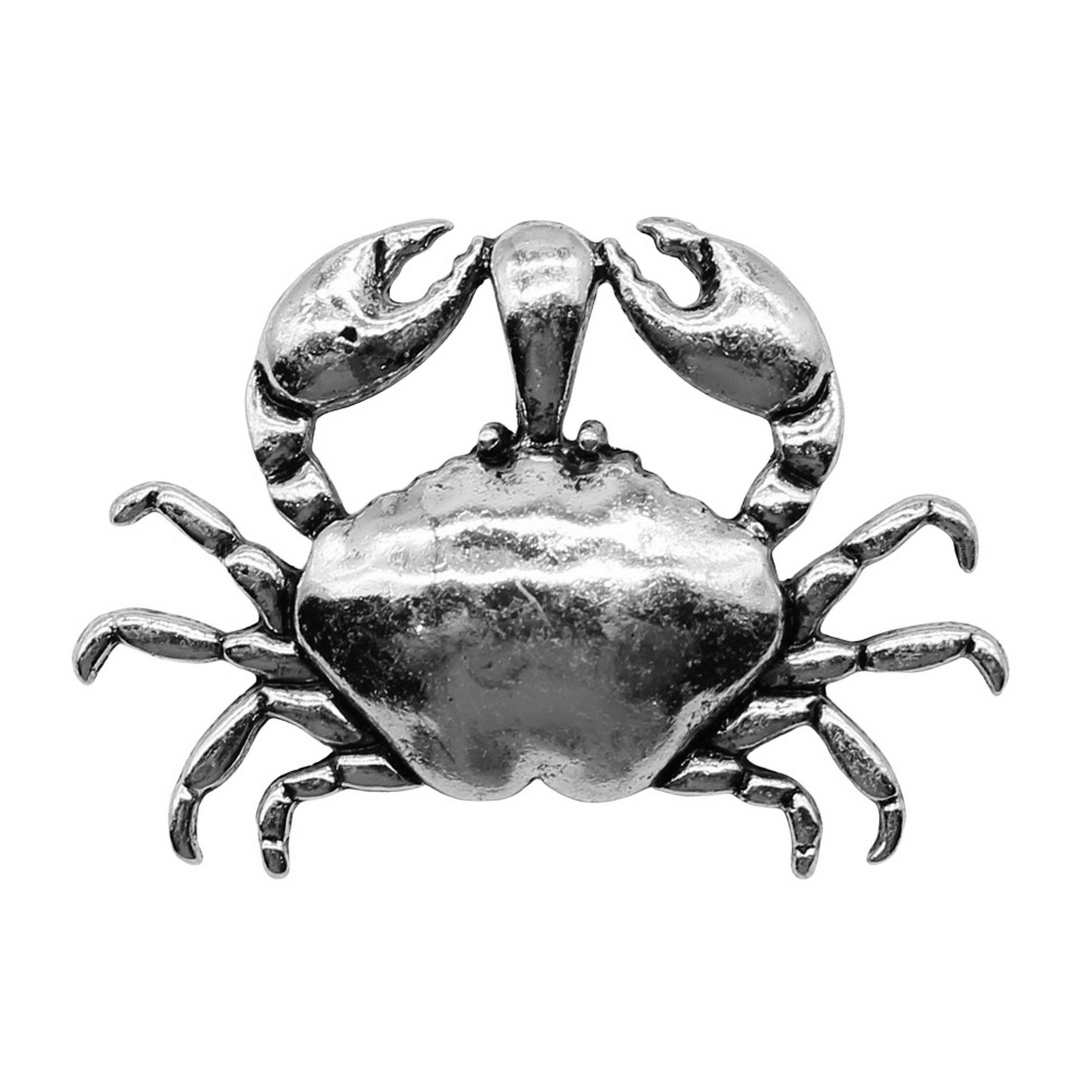 Cute Crab Charms Crab Pendant Beach Antique Silver Tone 38x54mm Metal ...