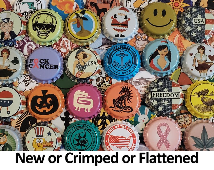 Mixed Beer Bottle Caps (350+ DIFFERENT Mixed Designs!) No Defects Home ...