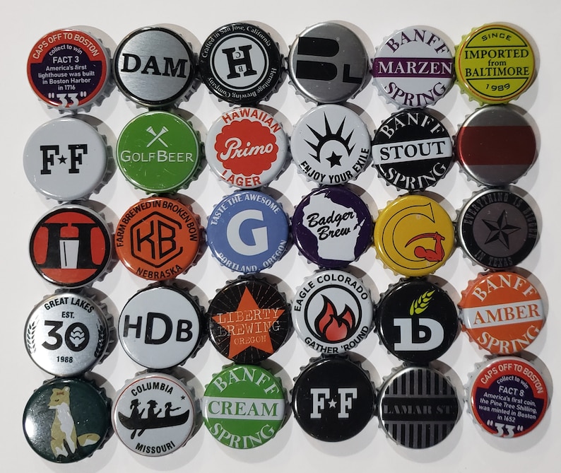 100 Beer Bottle Caps NO DENTS Assorted Bottle Caps Bulk Flattened ...