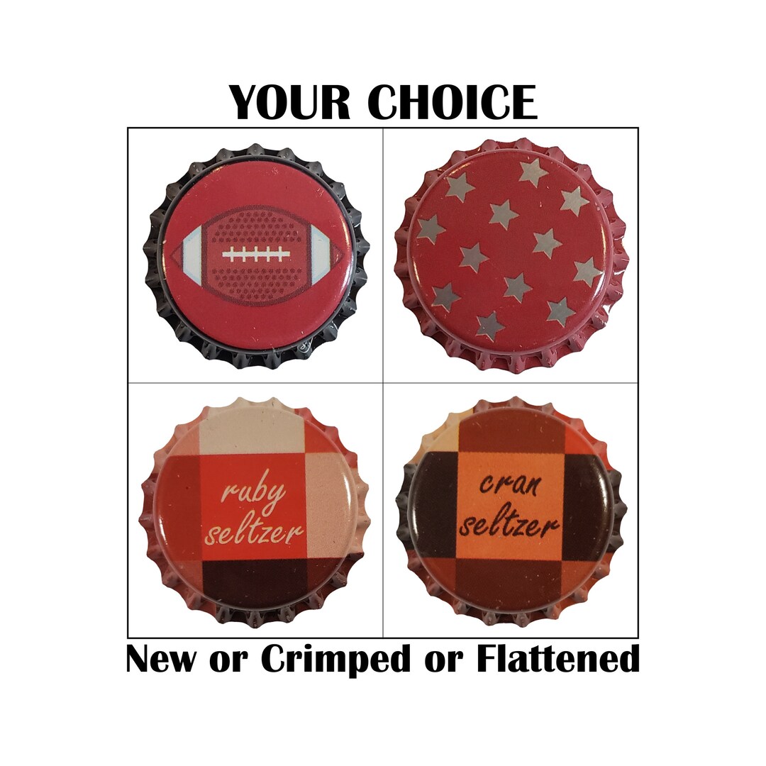 Red Beer Bottle Caps Homebrew Brewing Home Brew Crown Caps Football ...