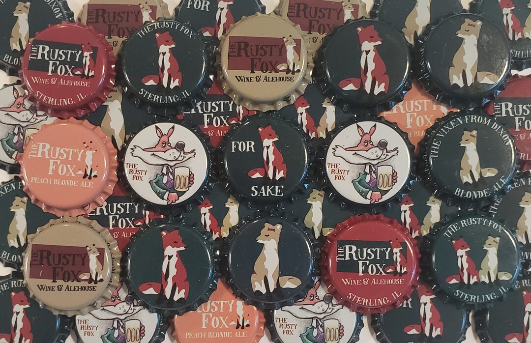 100 Rusty Fox Beer Bottle Caps Crown Caps Oxygen Absorbing Flattened - Etsy