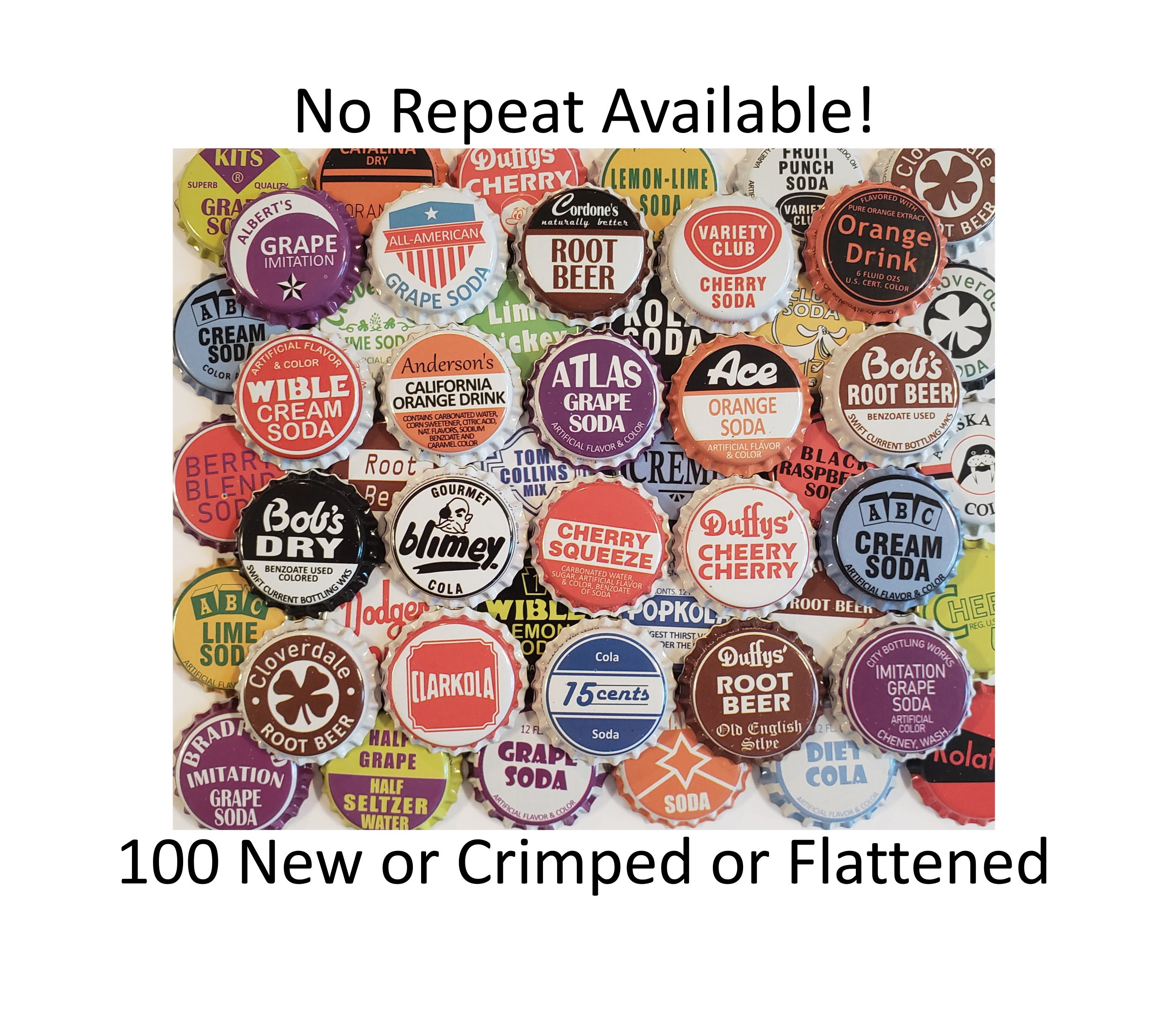 100 Vintage Soda Bottle Caps No Defects Assorted Bottle Caps - Etsy