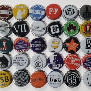 100 Beer Bottle Caps NO DENTS Assorted Bottle Caps Bulk Flattened ...