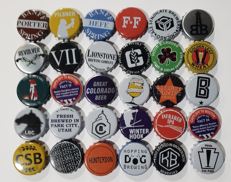 100 Beer Bottle Caps NO DENTS Assorted Bottle Caps Bulk Flattened ...