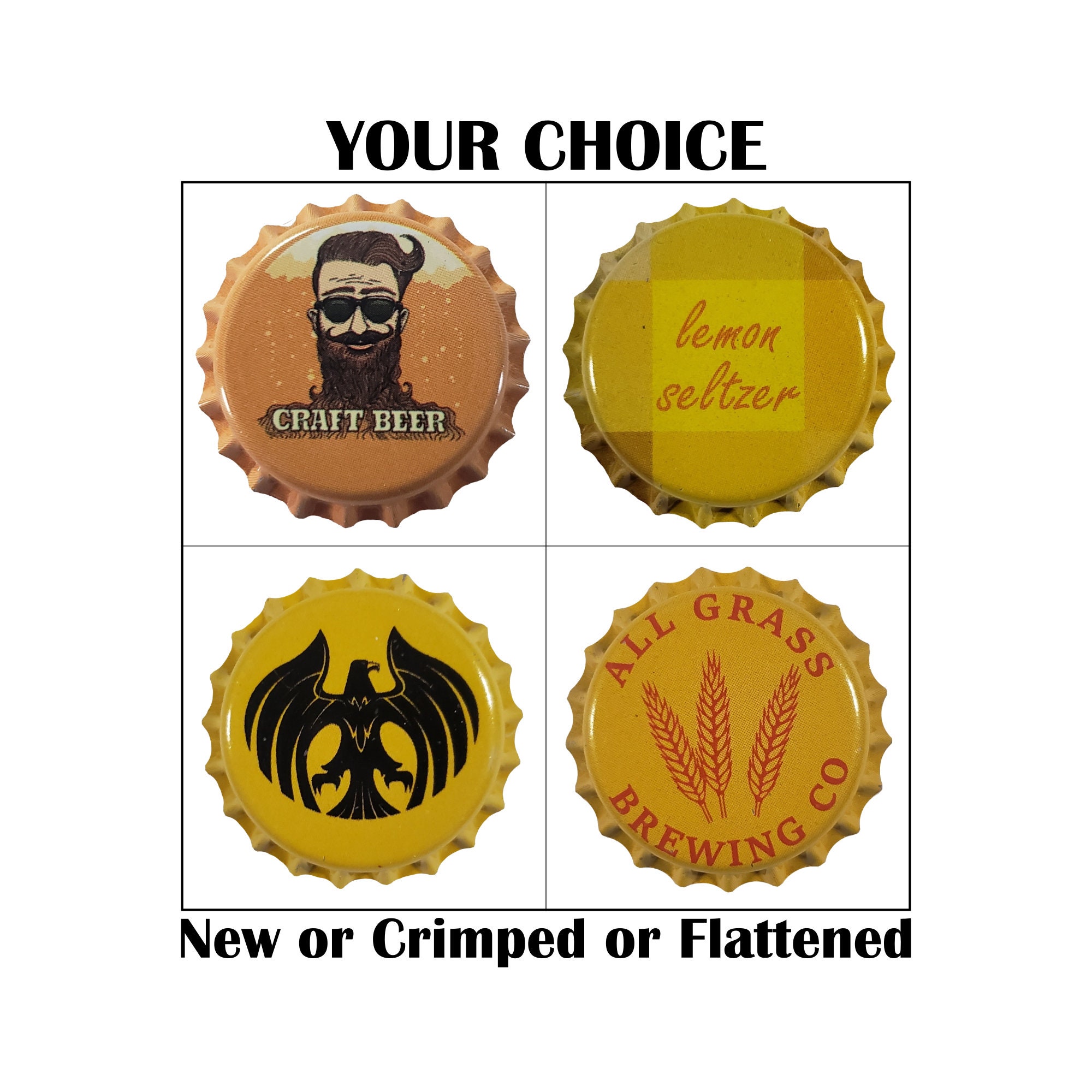Yellow Beer Bottle Caps Homebrew Brewing Home Brew Crown Caps - Etsy
