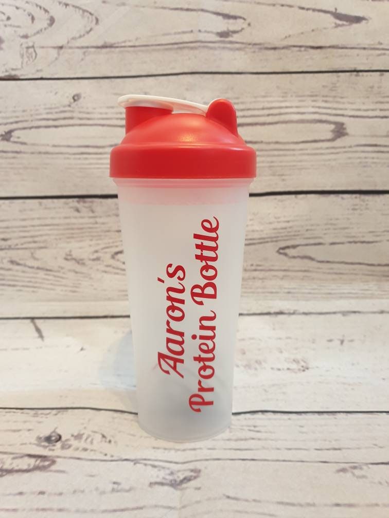Personalised 700ml Protein Red Black Shaker Bottle Smoothie - Etsy UK