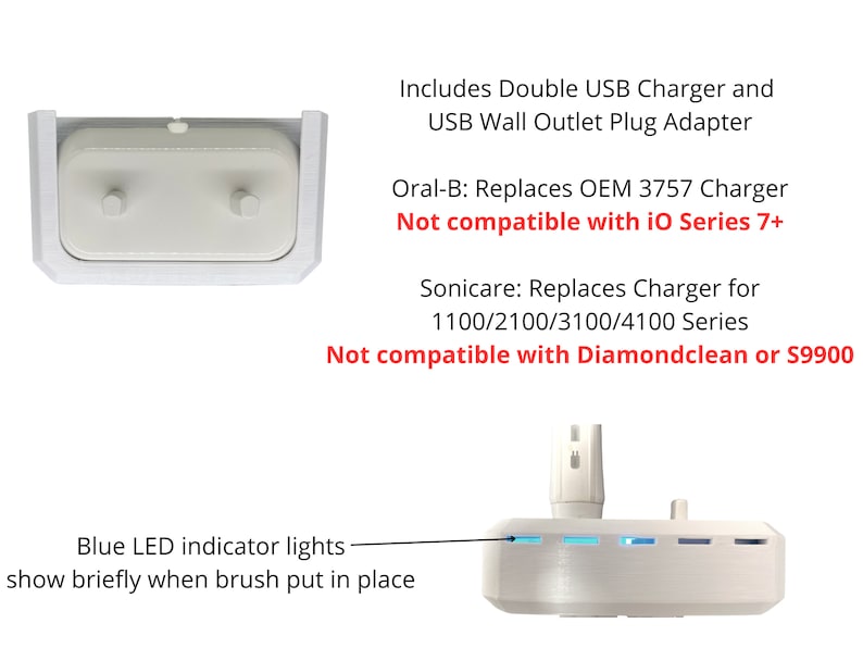 Electric Toothbrush Holder With Dual Charger, Philips Sonicare, Oral-b ...