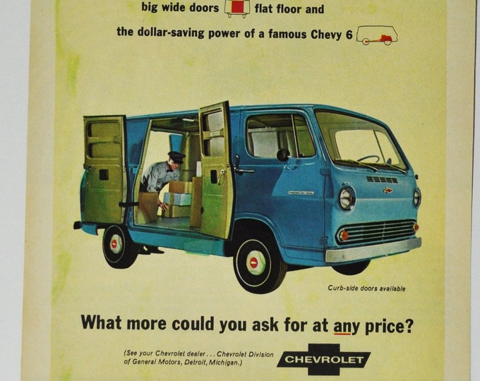 Car Ad 1966 Chevrolet Chevy-van (general Motors Company Classic Old ...