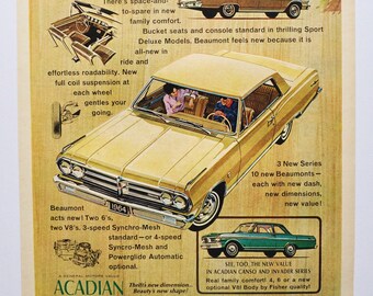 Large Car Ad 1964 General Motors motor Company Classic Old - Etsy