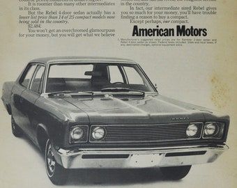 Large Car Ad 1969 AMC Rebel 4-door Sedan (american Motors Company ...