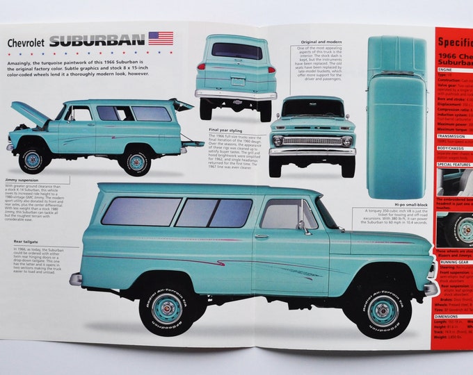 Spec Sheet Chevrolet Suburban (1966) (car Photo Stat Info Specs ...