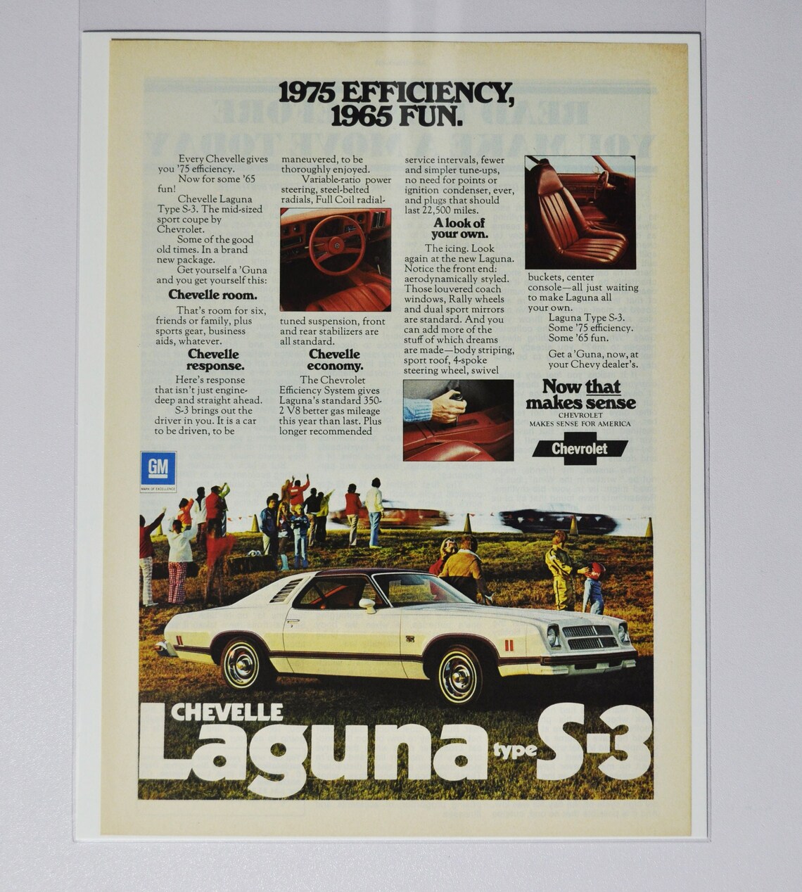 Car Ad 1975 Chevrolet Chevelle Laguna S-3 (general Motors Company ...