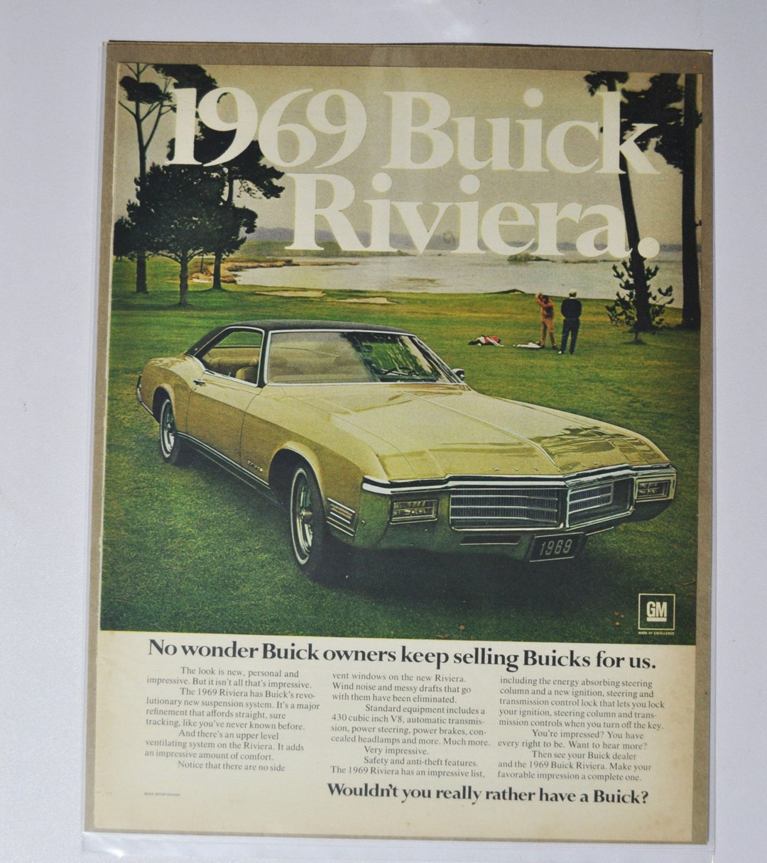 Large Car Ad 1969 Buick Riviera (general Motors Company GM Old Vintage ...