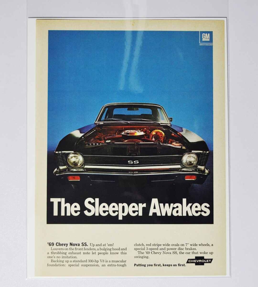 Car Ad 1969 Chevrolet Chevy Nova SS (general Motors Company Classic Old ...