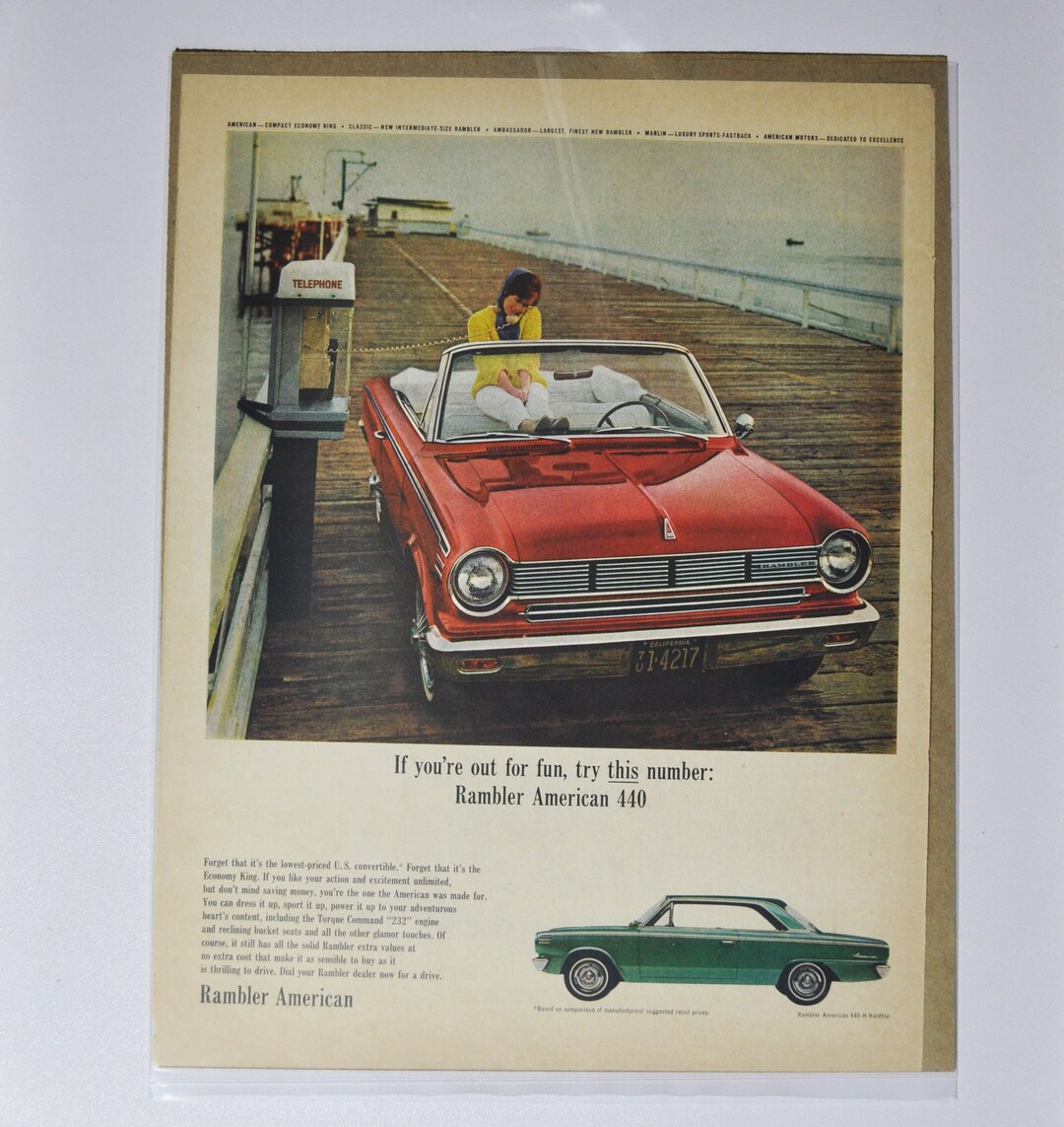Large Car Ad AMC Rambler American 440 (american Motors Company Classic ...