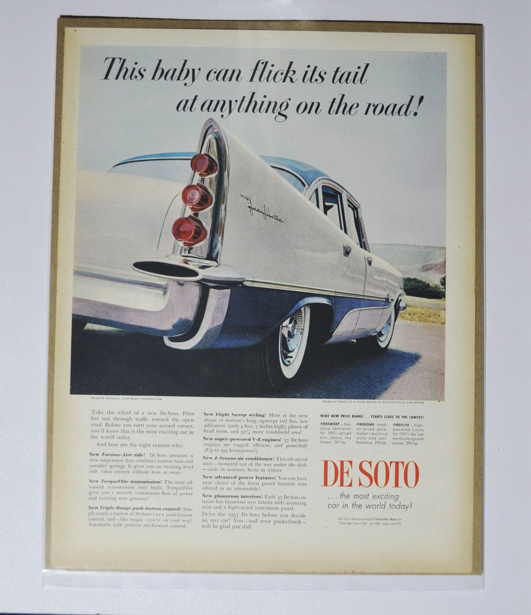 Large Car Ad 1957 Desoto (motor Company Classic Old Photo Advertisement ...