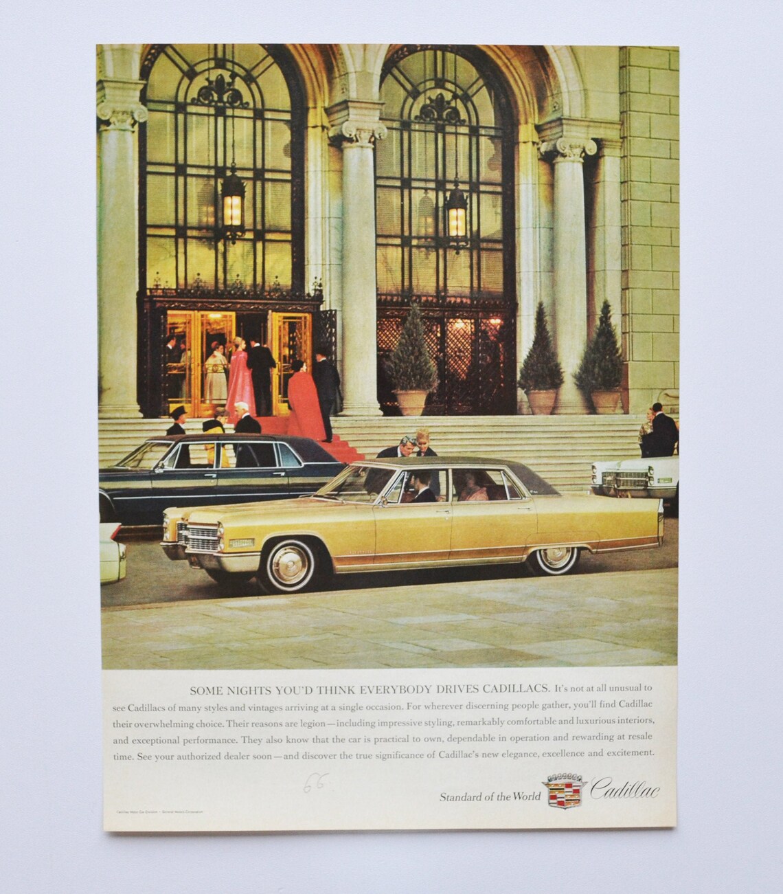 Large Car Ad 1966 Cadillac (motor Company Classic Old Photo ...