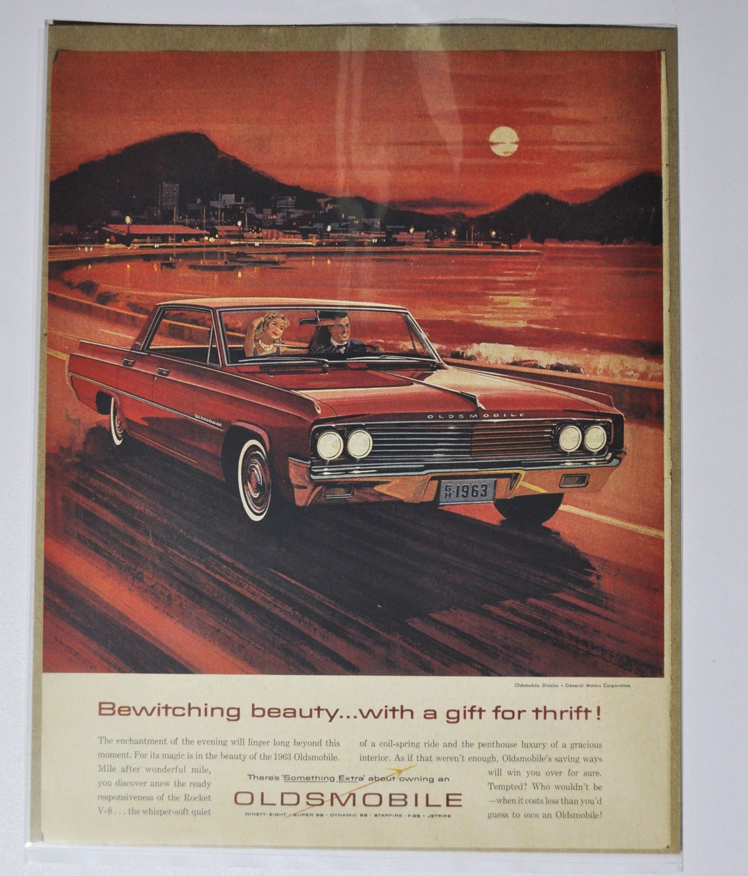 Large Car Ad 1963 Oldsmobile (GM General Motors Classic Old Photo ...