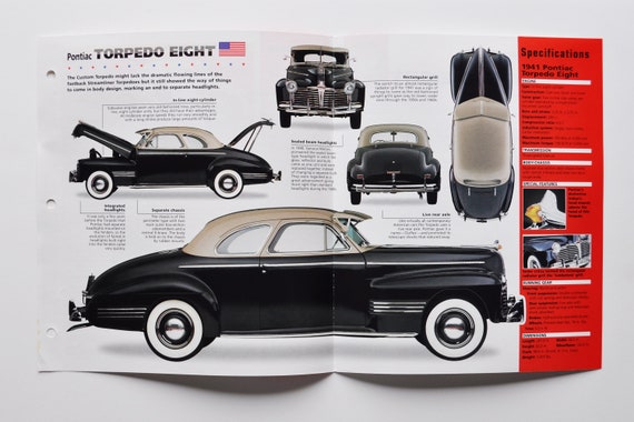 Spec Sheet Pontiac Torpedo Eight 8 1940-1948 car Photo Stat | Etsy