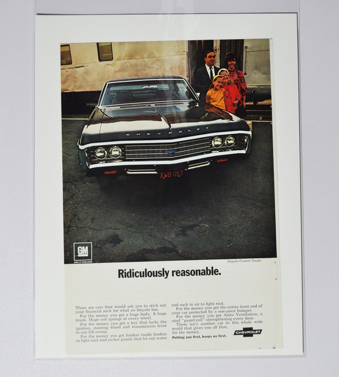 Car Ad Chevrolet Impala Custom Coupe (general Motors Company Classic ...