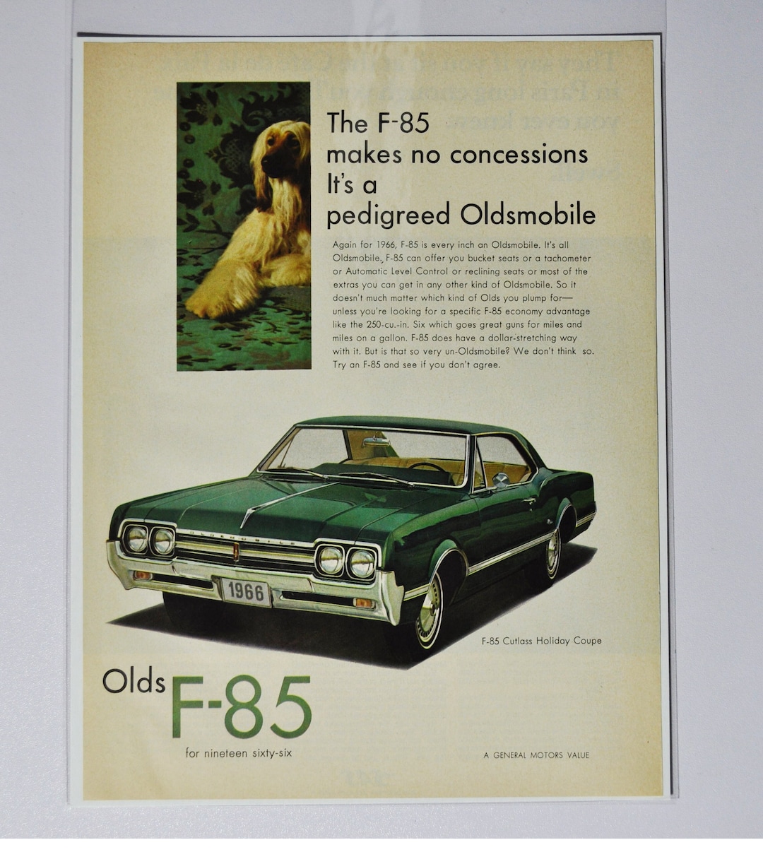 Car Ad 1966 Oldsmobile F-85 Cutlass Holiday Coupe (general Motors ...