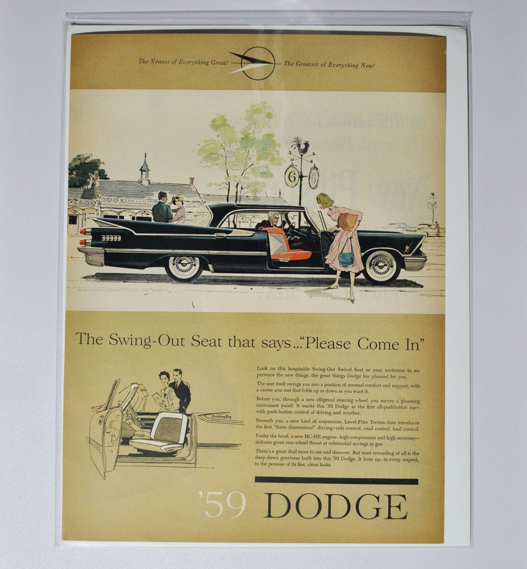 Large Car Ad 1959 Dodge (motor Company Classic Old Photo Advertisement ...