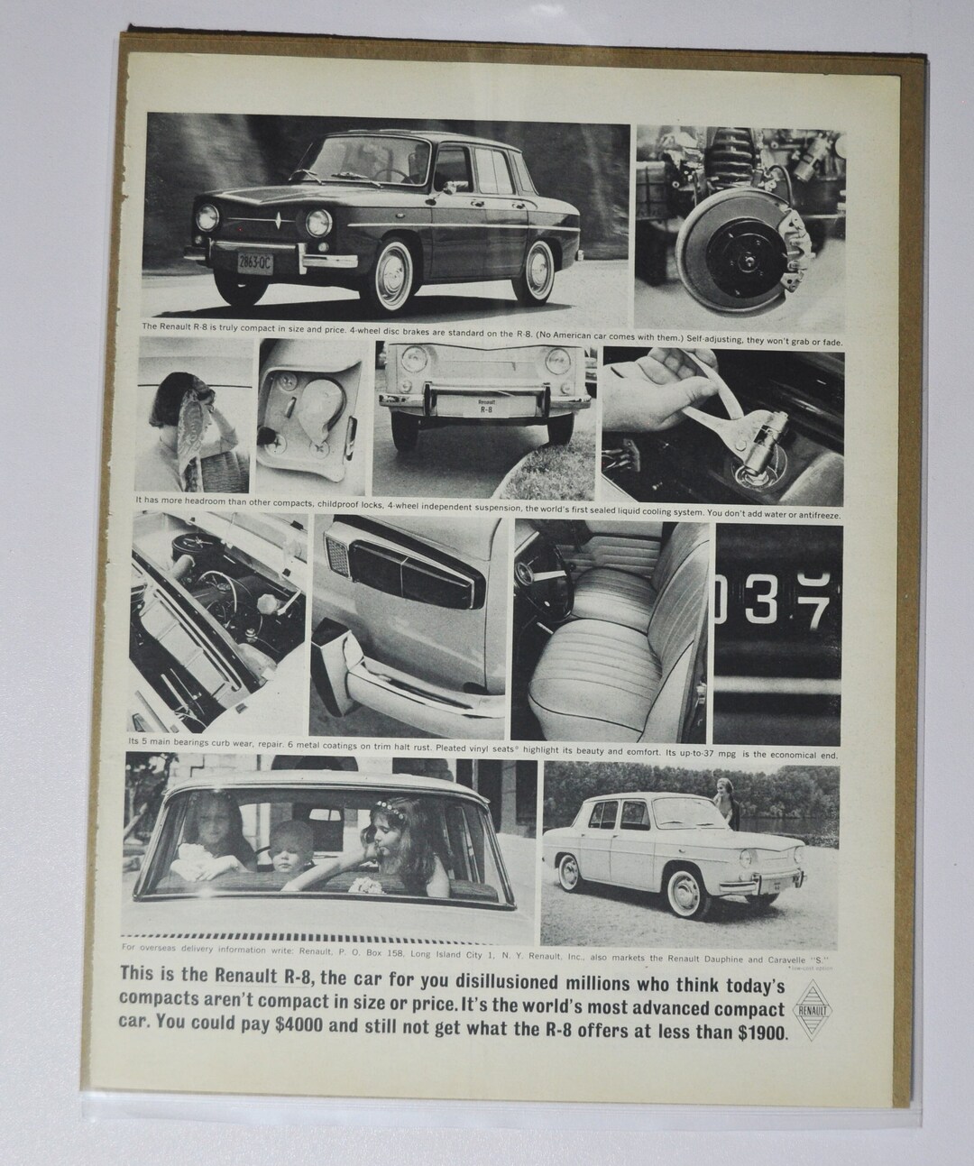 Large Car Ad Renault R-8 (motor Company Classic Old Photo Advertisement ...