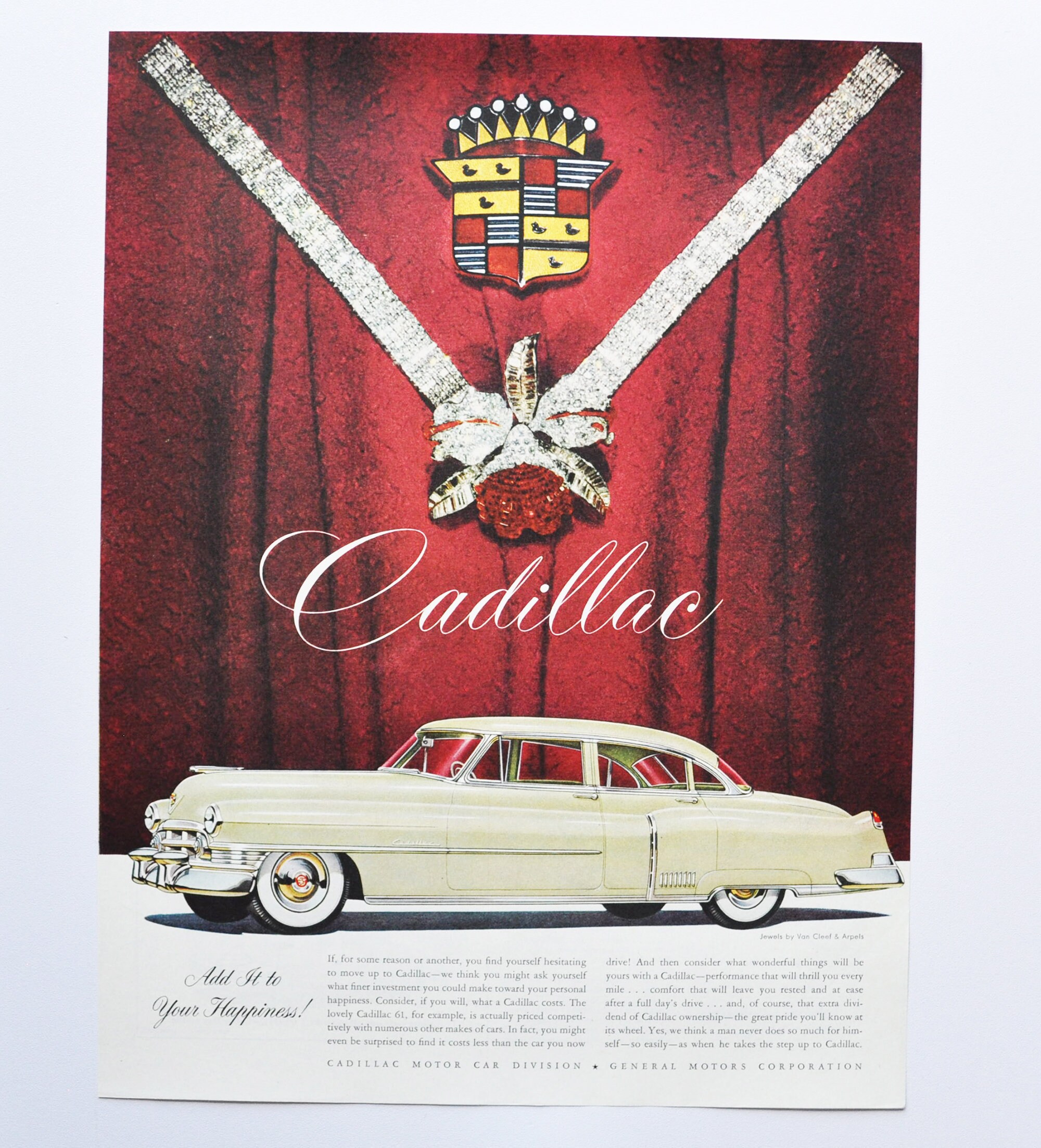 Large Car Ad 1950 Cadillac motor Company Classic Old Photo | Etsy